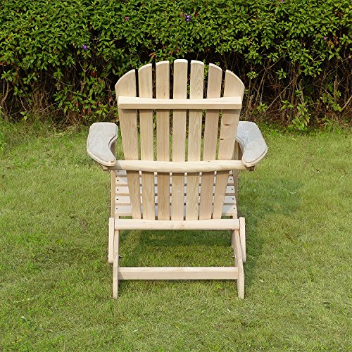 Merry Garden Foldable Wooden Adirondack Chair, Outdoor, Garden, Lawn, Deck Chair, Natural