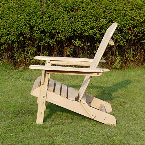 Merry Garden Foldable Wooden Adirondack Chair, Outdoor, Garden, Lawn, Deck Chair, Natural