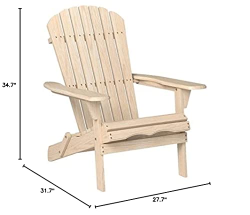 Merry Garden Foldable Wooden Adirondack Chair, Outdoor, Garden, Lawn, Deck Chair, Natural
