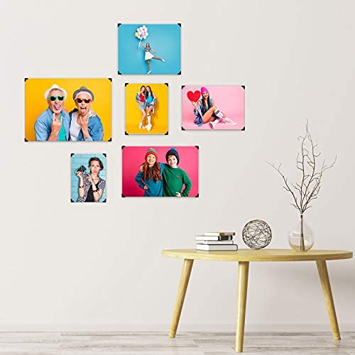 Pajean 720 Pieces Photo Corners Self Adhesive Black Photo Corners for Scrapbooking and Stamping Supplies DIY Scrapbook Stickers Album Diary Personal Journal Diary Organizer (Black)