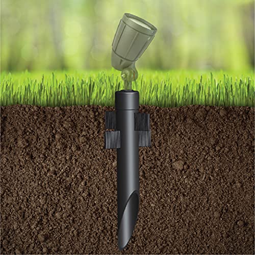 Newhouse Lighting MPOST17 2.5-Inch Outdoor Mounting Post with Cap and Stabilizing Wings for Landscape Flood Lights, Black, 17.63