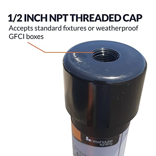 Newhouse Lighting MPOST17 2.5-Inch Outdoor Mounting Post with Cap and Stabilizing Wings for Landscape Flood Lights, Black, 17.63