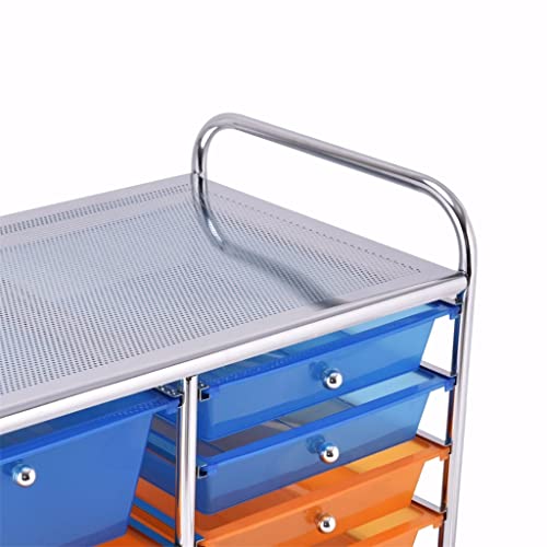 N/A 15 Drawer Rolling Storage Cart Tools Scrapbook Paper Office School Organizer Mutli Color Home Furniture