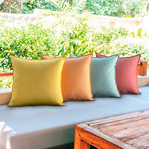 MIULEE Pack of 4 14x14 Outdoor Pillow Inserts, Water-Resistant Throw Pillow Inserts Decorative Premium Hypoallergenic Square Pillow Stuffer Sham for Porch Swing Couch Sofa Cushion Patio Furniture