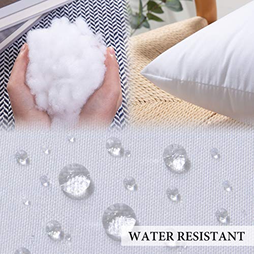 MIULEE Pack of 4 14x14 Outdoor Pillow Inserts, Water-Resistant Throw Pillow Inserts Decorative Premium Hypoallergenic Square Pillow Stuffer Sham for Porch Swing Couch Sofa Cushion Patio Furniture