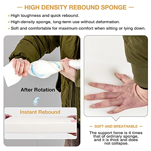 PHUSTJKL Custom Size 30 Colors Bench Cushion, 4 in Thick Upholstery Foam Bay Window Seat Cushion Washable Removable Cover Non Slip Kitchen Dining Cushion Patio Swing Seating Cushion Garden Bench