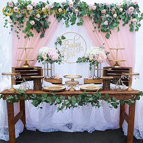 Sheer Curtain Drapes 10ft x 8ft Pink Chiffon Fabric Backdrop Drapes Curtain for Wedding Arch Party Window Decoration