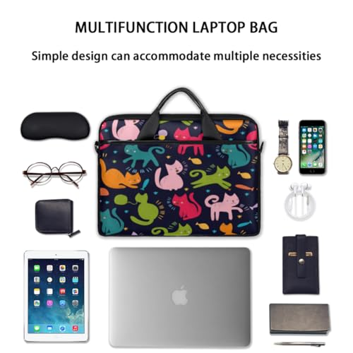 Warm Cats Laptop Computer Bag Waterproof Shoulder Messenger Bag 13-15 inch Durable Laptop Tote Bag with Shoulder Strap Handle Lightweight Crossbody Briefcase