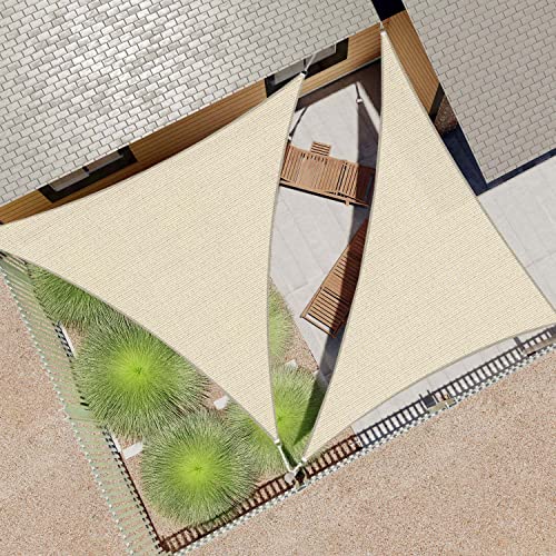 ECOOPTS 16'x16'x23' Sun Shade Sail Right Triangle Canopy Cover for Outdoor Patio Pergola Backyard Garden 180GSM HDPE Fabric 95% UV Blockage (Beige)