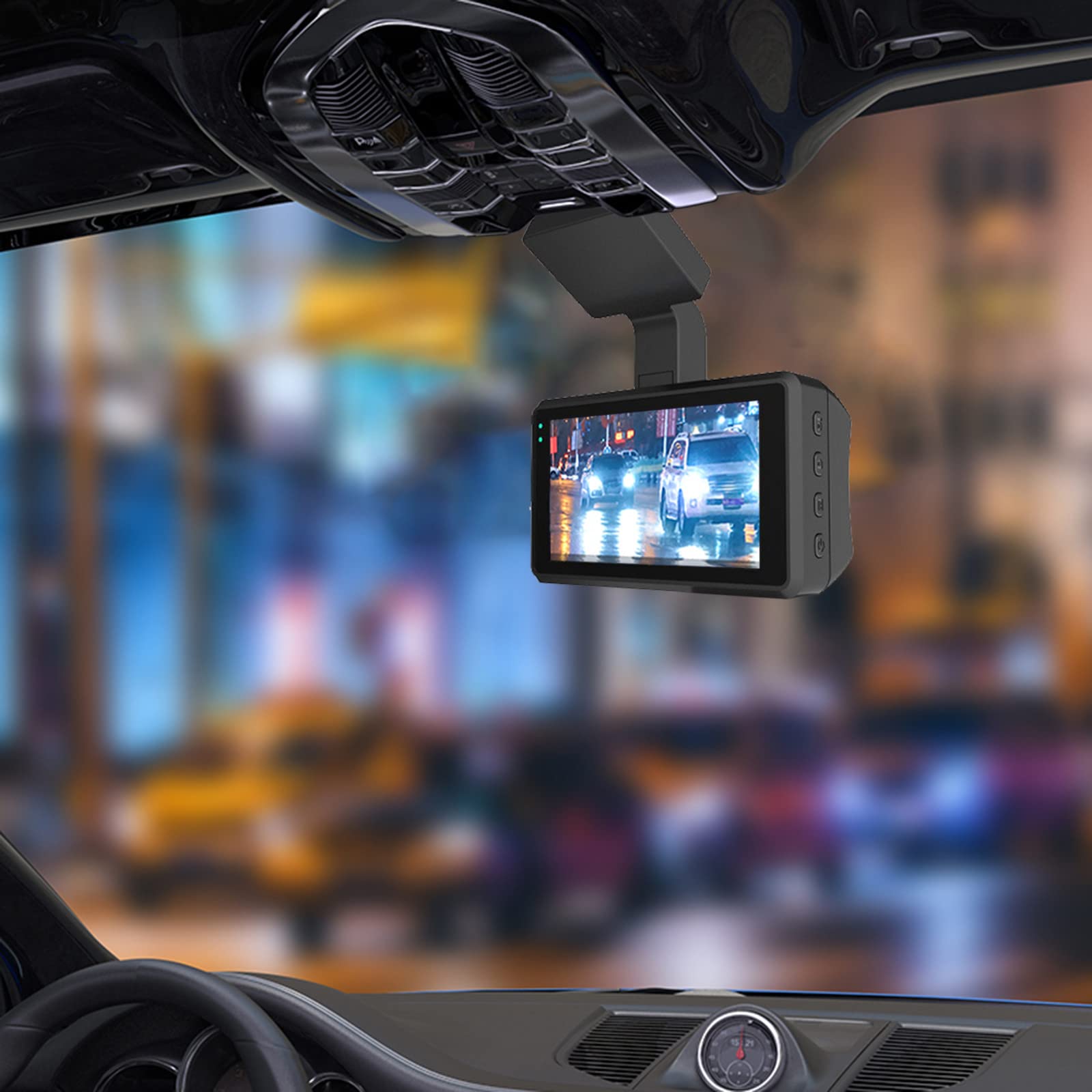 YLOMAY Dash Cam 2 Channel car Camera 1080P Dual Cameras FHD DVR 3.0" IPS Screen 170° Wide Angle G-Sensor Parking Monitor Loop Recording Motion Detection WDR Night Vision