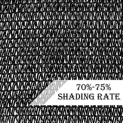 Dafoecheer 70% 10ftx10ft Black Shade Cloth Taped Edge with Grommets Sunblock Garden Mesh UV Resistant Net for Outdoor Plant Greenhouse Flowers