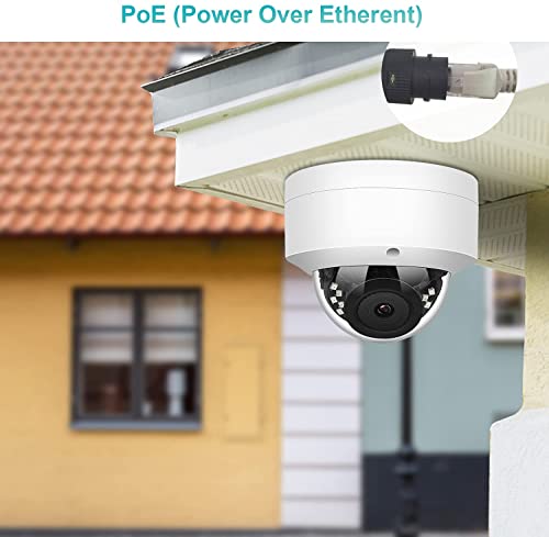 5MP PoE IP Dome Security Camera, 2.8mm Wide Angle, H.265 IP66 Waterproof Built-in Micphone/Audio, Compatible with Hik Vision NVR, Not PTZ Camera