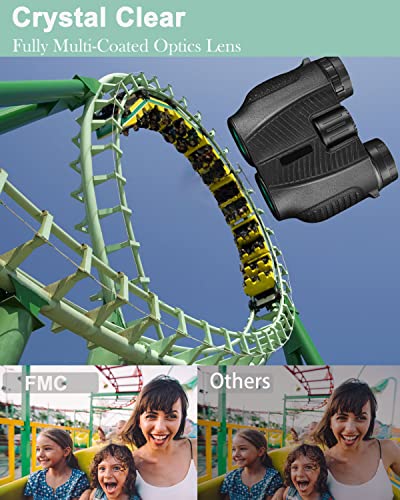 Compact Binoculars for Kids and Adults, 10X25 High Power Binoculars with Low Light Vision, Easy Focus Binoculars for Bird Watching,Hunting,Travel,Outdoors