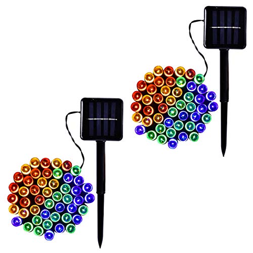 Bbrand Solar String Lights Outdoor, Christmas Lights with 8-Lighting Modes, Waterproof Decorative Lights for Garden, Patio, Home, Wedding, Party, Halloween, Christmas (Multicolor, 100)