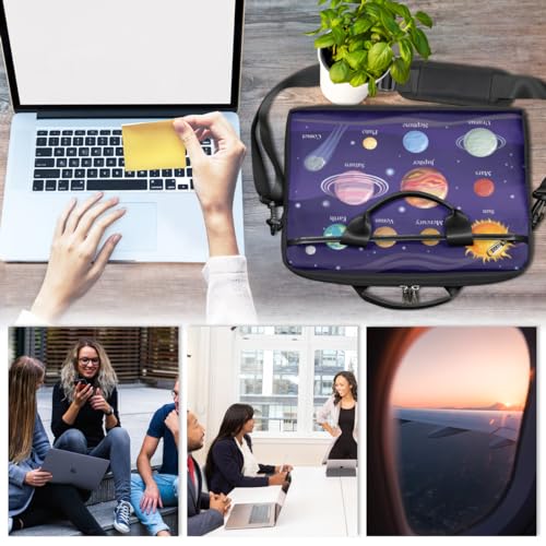 Planet Laptop Computer Bag Waterproof Shoulder Messenger Bag 13-15 inch Durable Laptop Tote Bag with Shoulder Strap Handle Lightweight Crossbody Briefcase