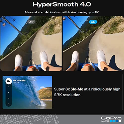 GoPro HERO10 Black- E-Commerce Packaging - Waterproof Action Camera with Front LCD & Touch Rear Screens, 5.3K60 Ultra HD Video