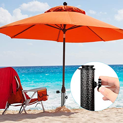 Hotop Patio Umbrella Steel Stand Beach Umbrella Metal Ground Grass Screw Holder Stands with 2 Forks, Safe for Use (3 Pieces)