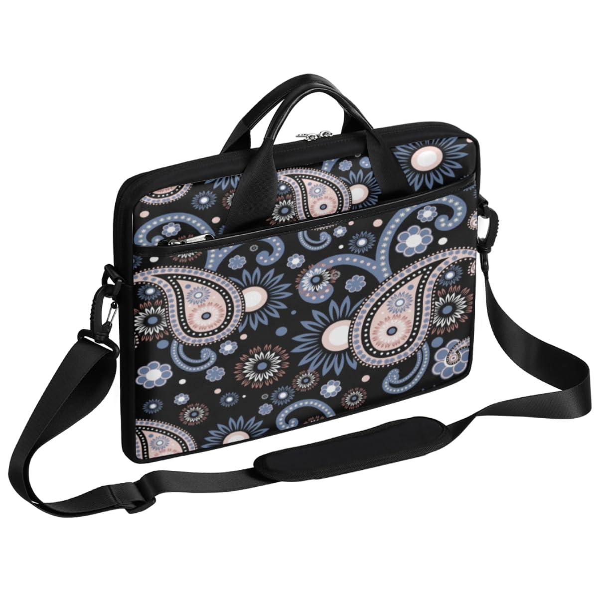 Paisley Retro Pattern Laptop Computer Bag Waterproof Shoulder Messenger Bag 13-15 inch Durable Laptop Tote Bag with Shoulder Strap Handle Lightweight Crossbody Briefcase
