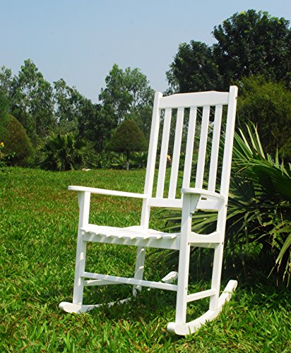 Merry Garden - White Porch Rocker/Rocking Chair Acacia Wood