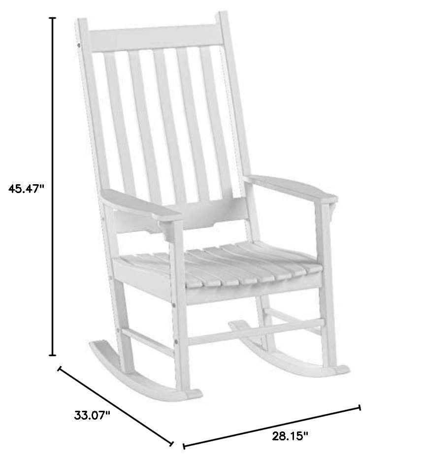 Merry Garden - White Porch Rocker/Rocking Chair Acacia Wood