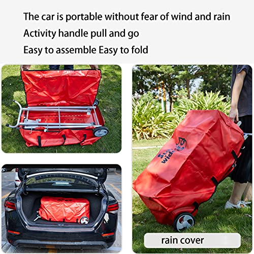 Camping Folding Car Portable Barbecue,with Folding Table Home Outdoor Courtyard Charcoal Grill Picnic