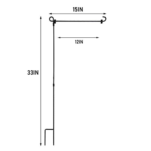 MIPON 3 Pack Garden Flag Stand Holder Stakes, Iron Weather Proof Paint with Flag Stoppers and Clip, without Flag