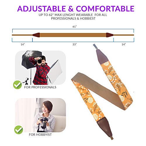 Art Tribute Spring Blossom Flowers Camera Shoulder Strap Belt For All DSLR Camera β Vibrant Design Universal DSLR Strap, Multi Color Neck Belt Best Gift for Men & Women Photographers