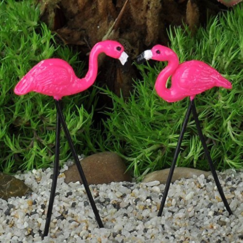Fiddlehead Fairy Garden Retro Miniature Flamingo Picks (Set of 2) Assorted #16813