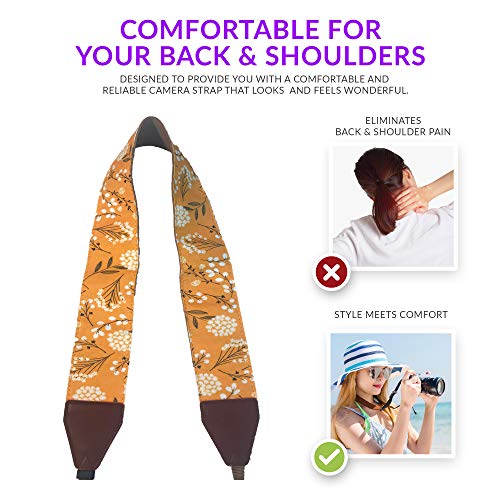 Art Tribute Spring Blossom Flowers Camera Shoulder Strap Belt For All DSLR Camera β Vibrant Design Universal DSLR Strap, Multi Color Neck Belt Best Gift for Men & Women Photographers