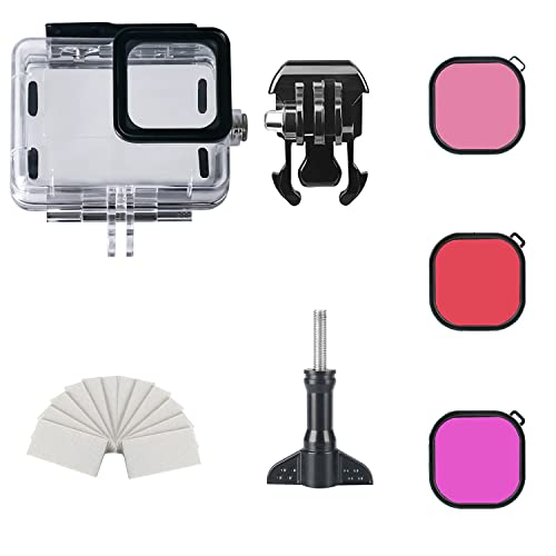 FitStill Waterproof Housing for Go Pro Hero 11 Black/Hero 10 Black/Hero 9 Black,Protective 60m Underwater Dive Case Shell with 3 Pack Filters