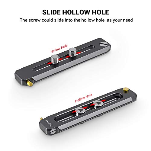 SMALLRIG Universal Low-Profile Quick Release NATO Rail Safety Rail 90mm/3.5inches Long with 1/4'' Screws for NATO Handle Camera Cage EVF Mount β BUN2484