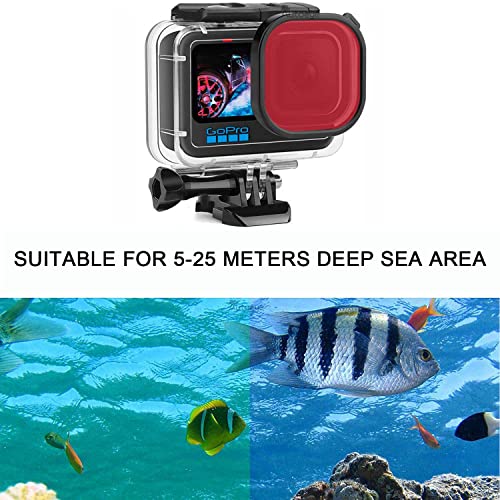 FitStill Waterproof Housing for Go Pro Hero 11 Black/Hero 10 Black/Hero 9 Black,Protective 60m Underwater Dive Case Shell with 3 Pack Filters