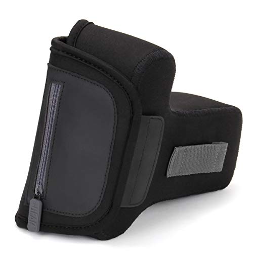 USA GEAR Camera Sleeve and Zoom Lens DSLR Camera Case with DSLR Sleeve Protection, Holster Belt Loop and Accessory Storage - Compatible with Canon, Nikon, Sony, Olympus, Pentax and More (Black)