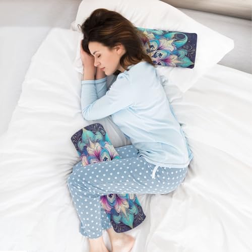 xigua Snowflakes Neck Roll Pillow for Neck Relief with Removable Washable Cover - Memory Foam Round Cylinder Bolster, Ergonomically Designed for Head, Neck, Back, and Legs