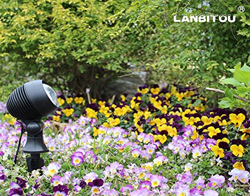 LANBITOU Solar Spotlights Outdoor,Waterproof Solar Landscape Spot Lighting for Flag Yard Wall Garden Pathway Trees Patio - White