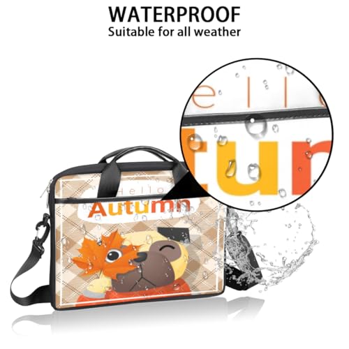 Maple Dog Laptop Computer Bag Waterproof Shoulder Messenger Bag 13-15 inch Durable Laptop Tote Bag with Shoulder Strap Handle Lightweight Crossbody Briefcase