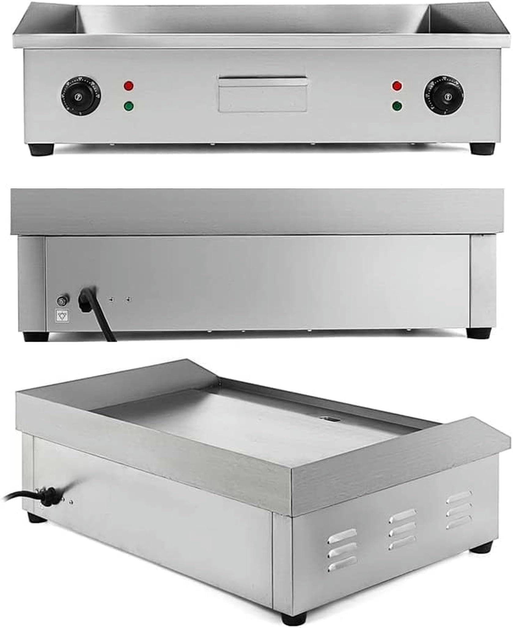 Commercial Electric Frying Pan, Flat Pan Steak Fried Rice Teppanyaki, with 50-300 ℃ Adjustable Thermostatic Control, Used in Kitchen And Dining Room
