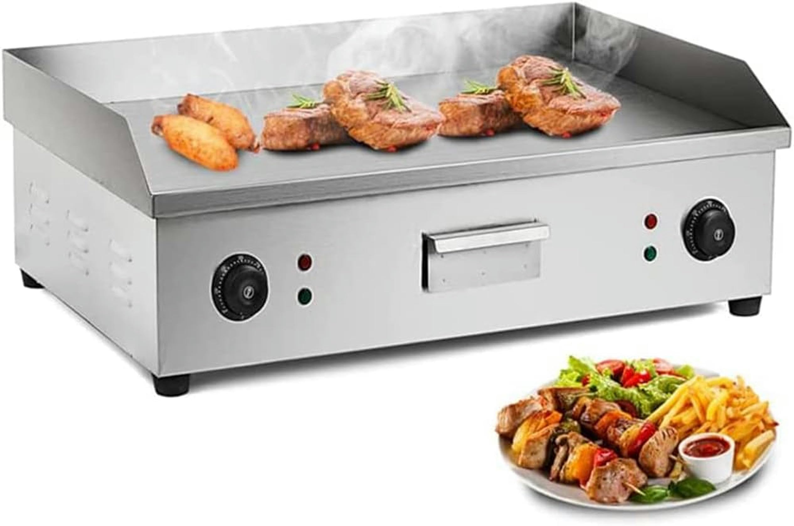 Commercial Electric Frying Pan, Flat Pan Steak Fried Rice Teppanyaki, with 50-300 ℃ Adjustable Thermostatic Control, Used in Kitchen And Dining Room