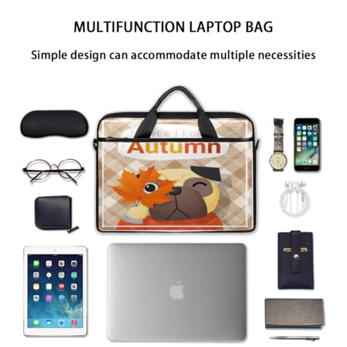 Maple Dog Laptop Computer Bag Waterproof Shoulder Messenger Bag 13-15 inch Durable Laptop Tote Bag with Shoulder Strap Handle Lightweight Crossbody Briefcase