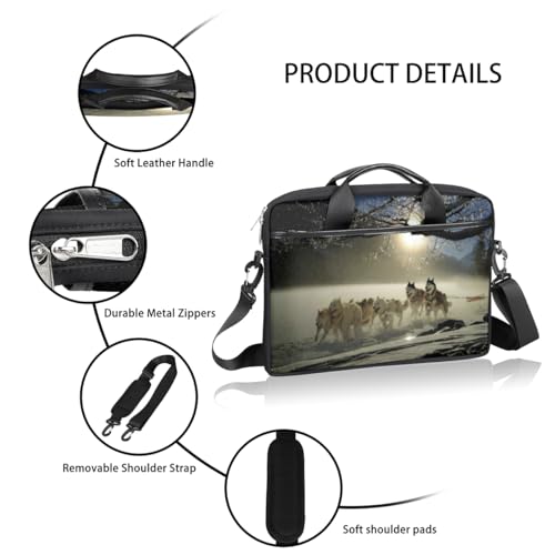 Energetic Dogs Laptop Computer Bag Waterproof Shoulder Messenger Bag 13-15 inch Durable Laptop Tote Bag with Shoulder Strap Handle Lightweight Crossbody Briefcase