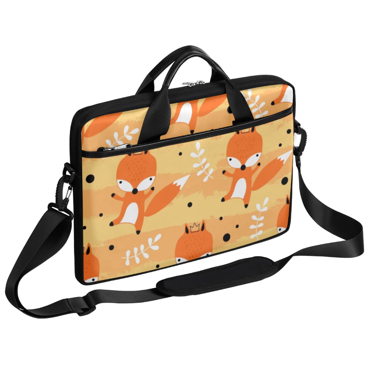 Princess Fox Laptop Computer Bag Waterproof Shoulder Messenger Bag 13-15 inch Durable Laptop Tote Bag with Shoulder Strap Handle Lightweight Crossbody Briefcase