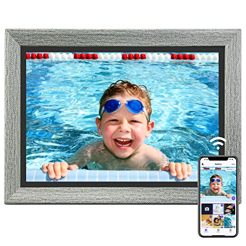AISLPC 10.1 Inch WiFi Digital Picture Frame, Smart Digital Photo Frame with 16GB Storage, Touch Screen Display, Auto-Rotate, Easy Setup and Share Photos and Videos via Free App from Anywhere