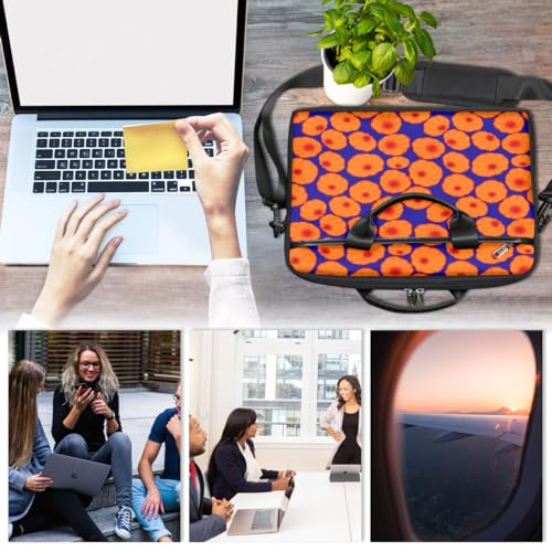 Pumpkin Thanksgiving Laptop Computer Bag Waterproof Shoulder Messenger Bag 13-15 inch Durable Laptop Tote Bag with Shoulder Strap Handle Lightweight Crossbody Briefcase