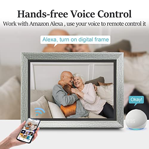 AISLPC 10.1 Inch WiFi Digital Picture Frame, Smart Digital Photo Frame with 16GB Storage, Touch Screen Display, Auto-Rotate, Easy Setup and Share Photos and Videos via Free App from Anywhere