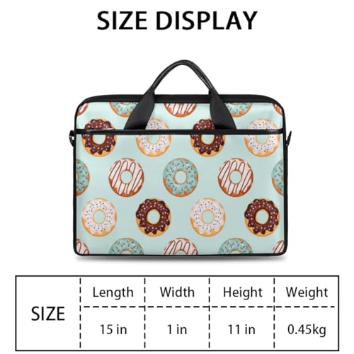 Doughnuts Laptop Computer Bag Waterproof Shoulder Messenger Bag 13-15 inch Durable Laptop Tote Bag with Shoulder Strap Handle Lightweight Crossbody Briefcase