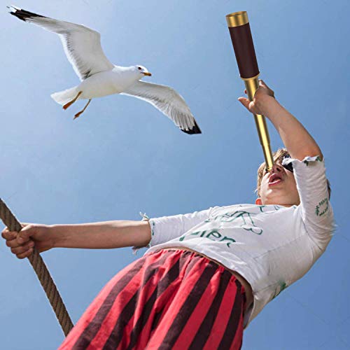 SSZS Pirate Monocular Telescope, 25x30 High Powered Zoomable Collapsible Monocular Brass Spyglass Handheld Waterproof Telescope Monocular for Bird Watching Hunting Hiking Travelling