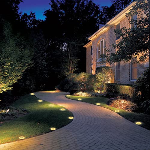 Pisool Solar Ground Lights - 24LED Solar Garden Lights Outdoor Waterproof Sidewalk Disk Bright In-Ground Landscape Lighting for Lawn Patio Pathway Yard