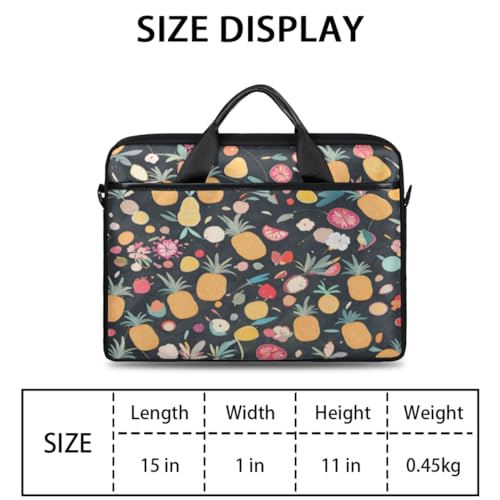 Fruits Pineapple Laptop Computer Bag Waterproof Shoulder Messenger Bag 13-15 inch Durable Laptop Tote Bag with Shoulder Strap Handle Lightweight Crossbody Briefcase