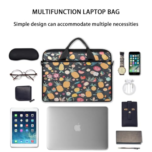 Fruits Pineapple Laptop Computer Bag Waterproof Shoulder Messenger Bag 13-15 inch Durable Laptop Tote Bag with Shoulder Strap Handle Lightweight Crossbody Briefcase
