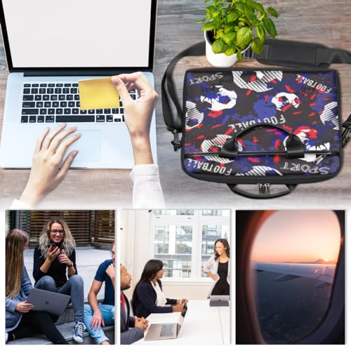 Sports Football Laptop Computer Bag Waterproof Shoulder Messenger Bag 13-15 inch Durable Laptop Tote Bag with Shoulder Strap Handle Lightweight Crossbody Briefcase